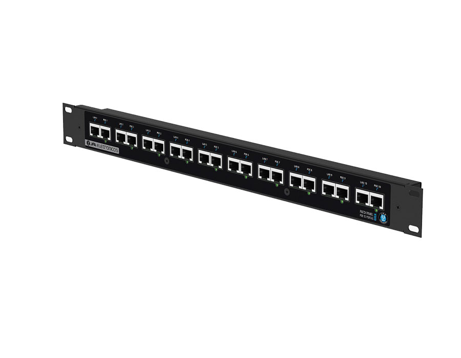 JFA PATCH PANEL 10 PORTAS 10/100/1000 GIGA 12 A 48V - BaixadaNet Telecom