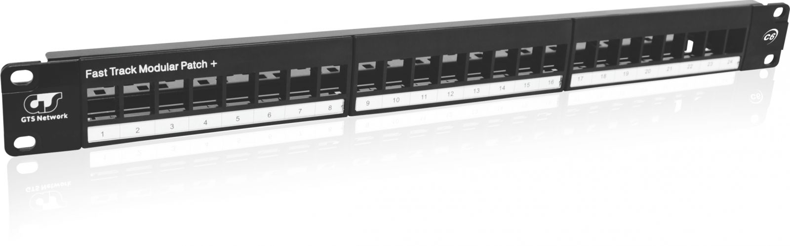 REGUA VAZIA PATCH PANEL FAST TRACK 24P CAT5E/6 GTS - BaixadaNet Telecom
